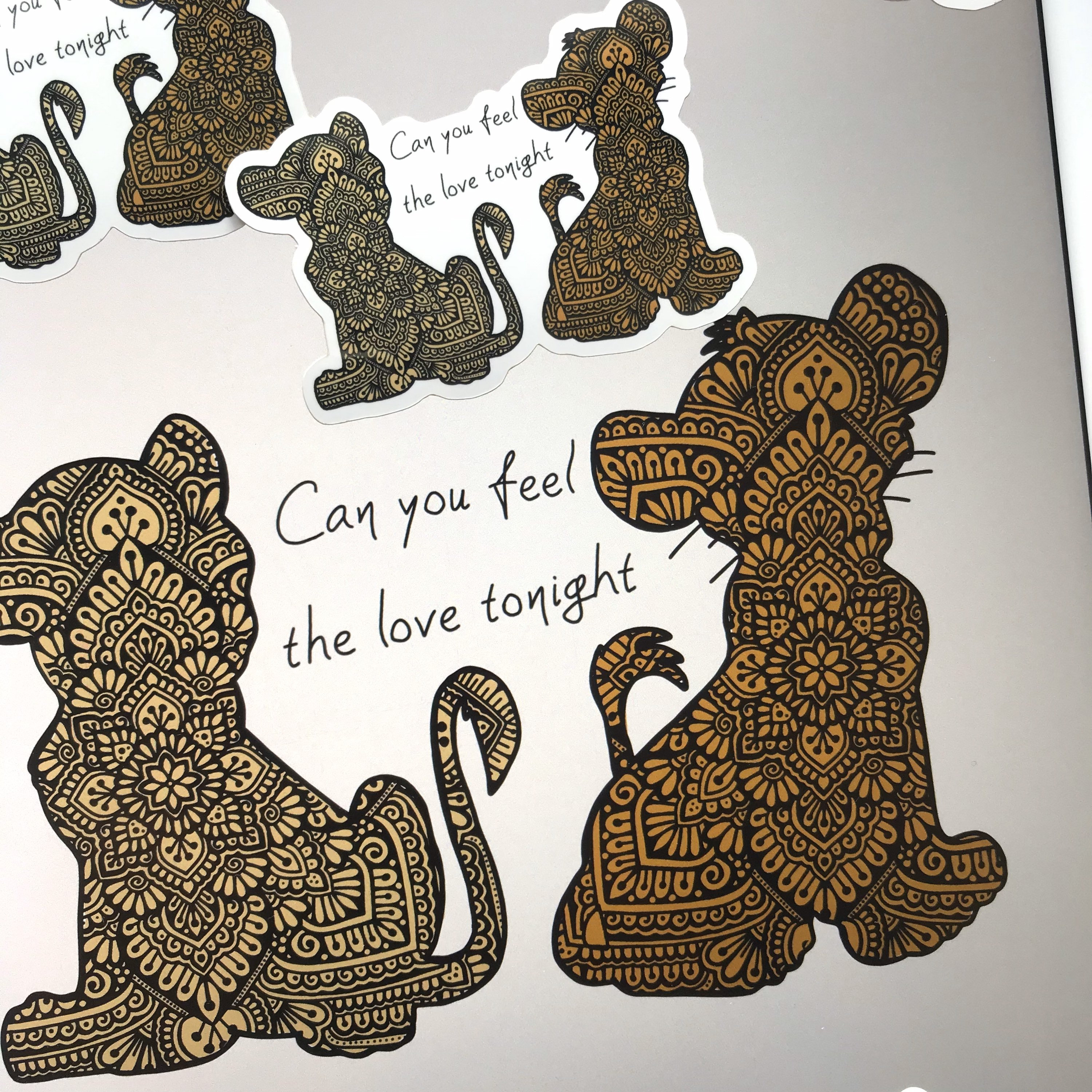 Zentangle Simba and Nala Vinyl Stickers Disney Sticker - Etsy