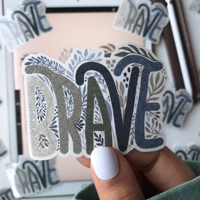 Brave Word Mandala Stickers - Words Waterproof Sticker- Mandala ...