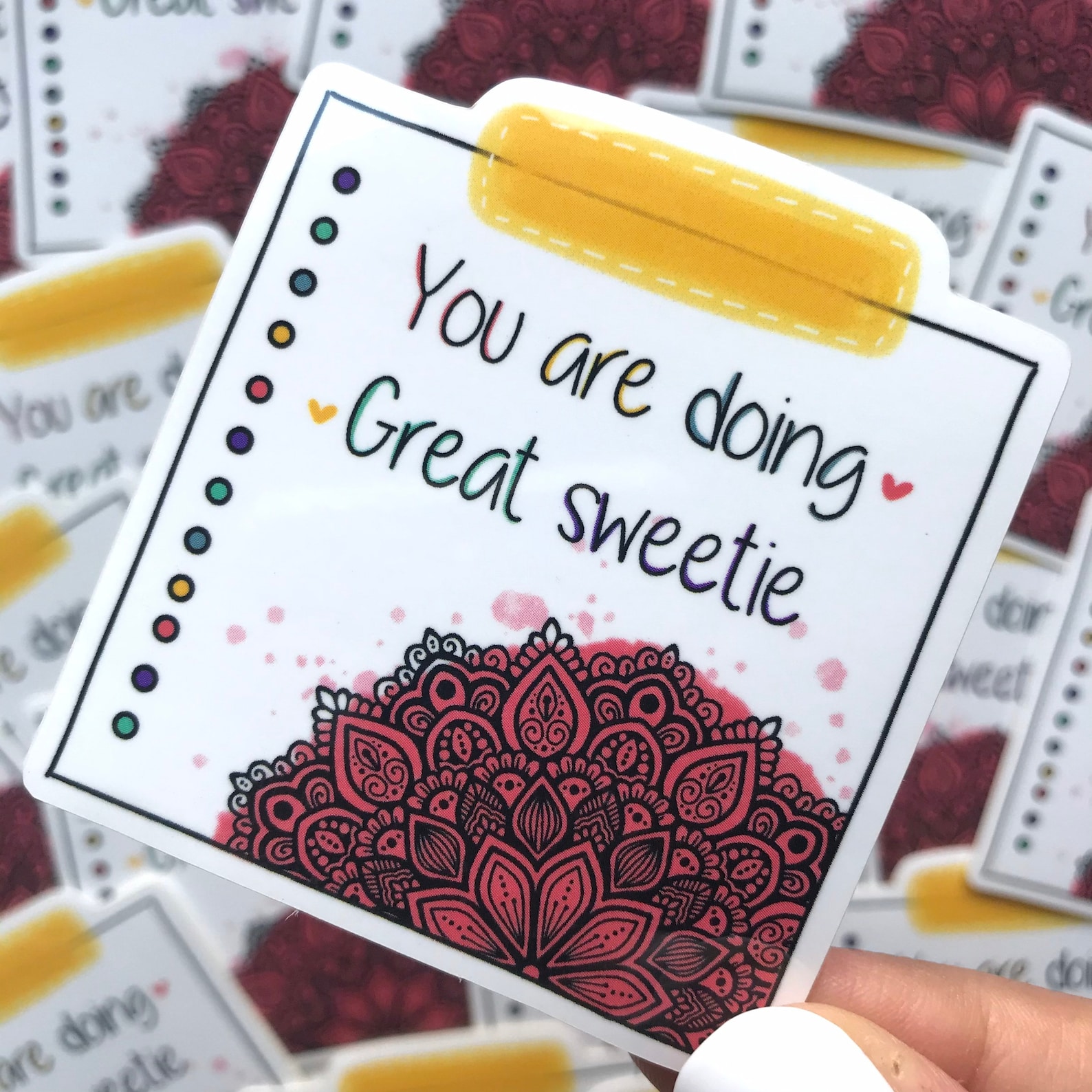 A Little Note Mandala Vinyl Stickers. Waterproof Sticker | Etsy