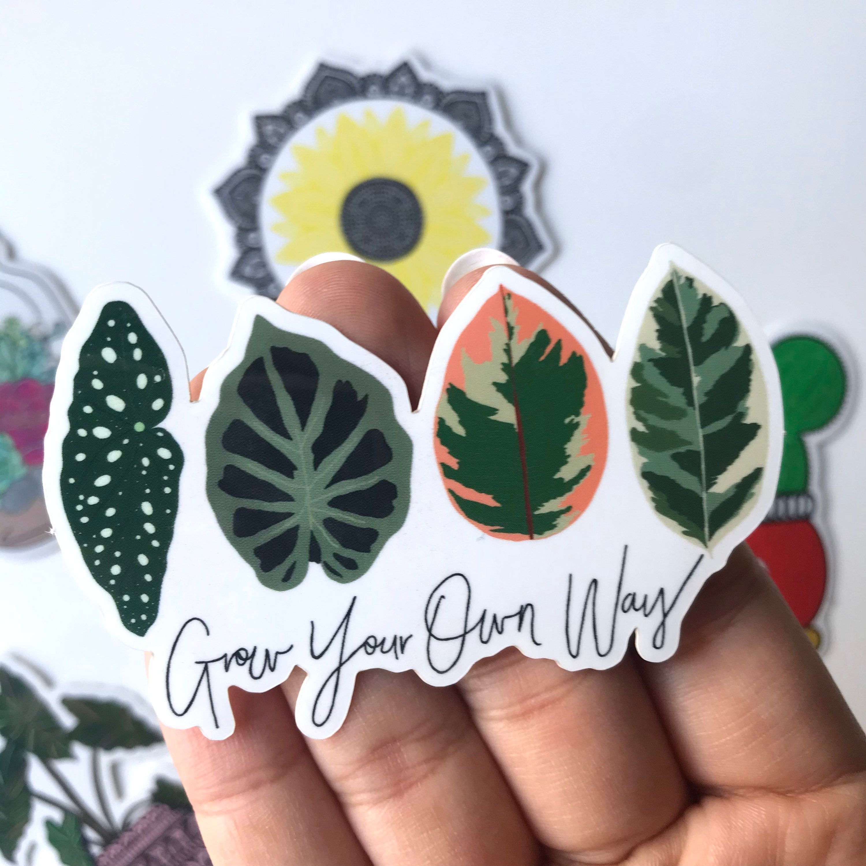 6 Plant Stickers Pack Waterproof Stickers Vinyl Stickers | Etsy