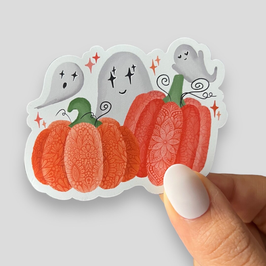 Ghost Zentangle Pumpkin Magnet - Etsy