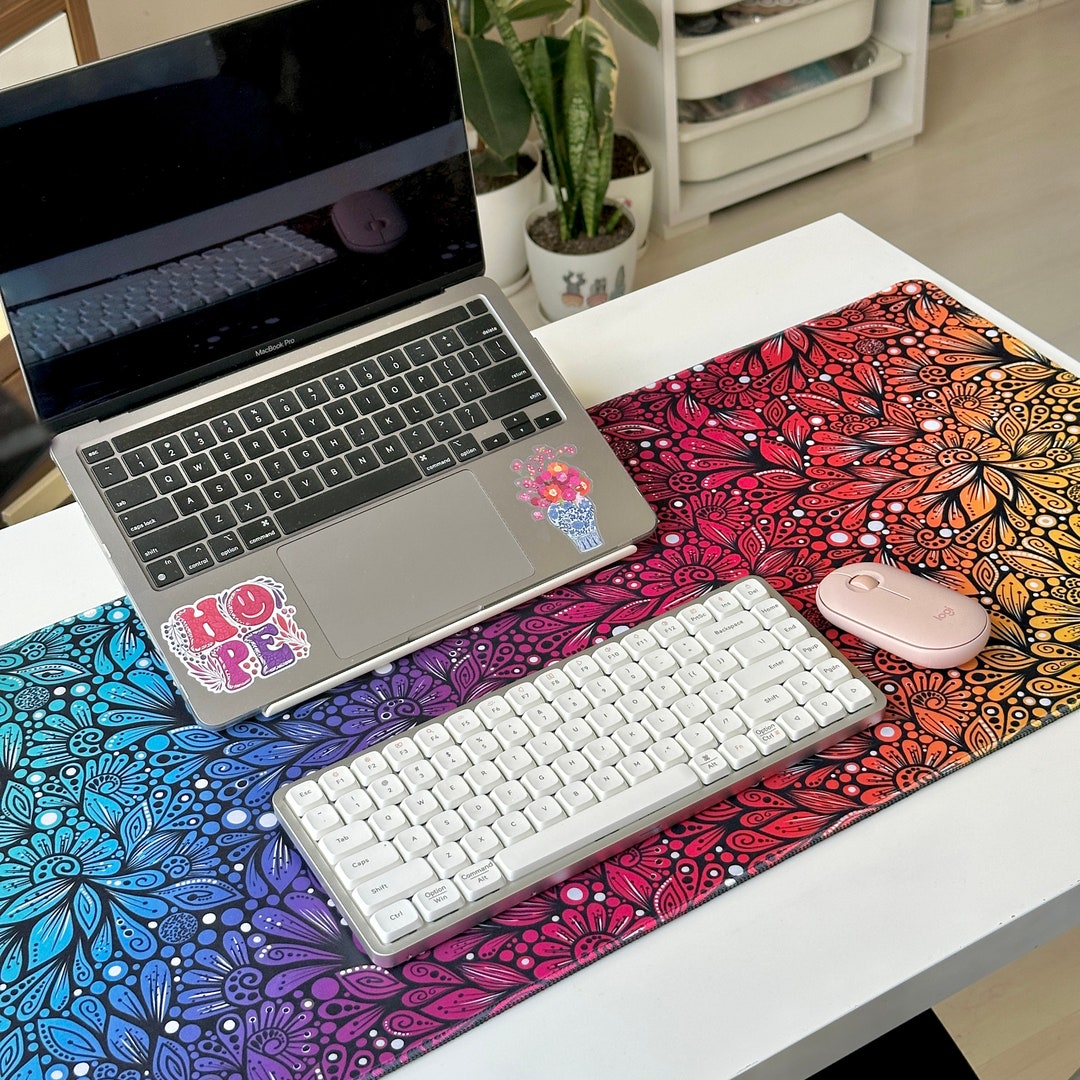 Rainbow Zentangle Desk Pad Colorfull Desk Pads - Etsy