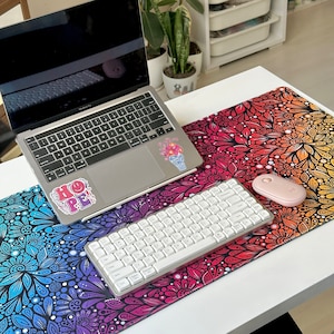 Rainbow Zentangle Desk Pad Colorfull Desk Pads - Etsy