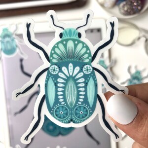 Matte Transparent Cute Blue Bug Sticker - Waterproof Sticker - Cute ...