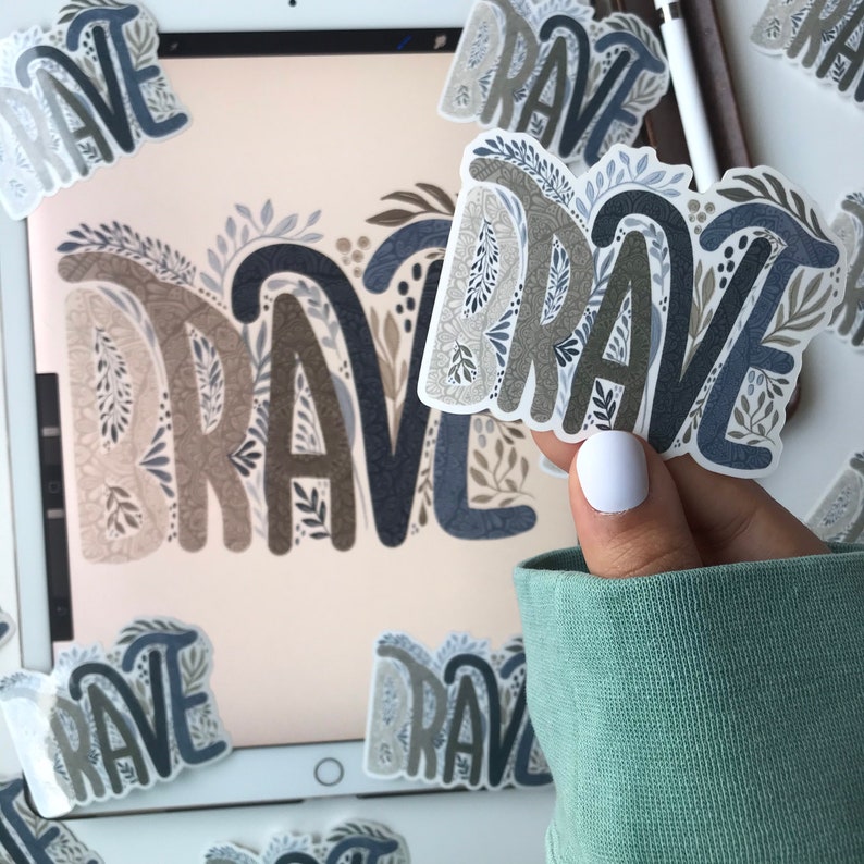Brave Word Mandala Stickers - Words Waterproof Sticker- Mandala ...