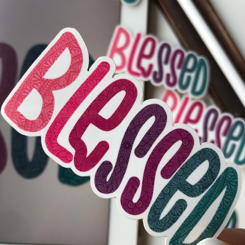Blessed Waterproof Stickers - Etsy
