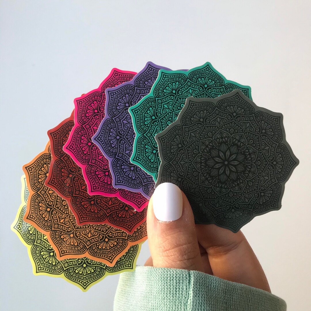 Rainbow Mandalas Sticker Pack of 6 - Etsy