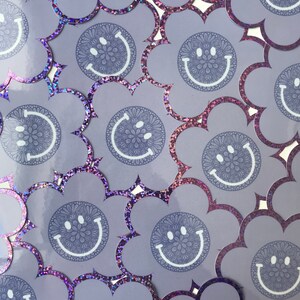 Flower Smile Sticker - Mandala Smile Sticker - Waterproof Sticker - Etsy