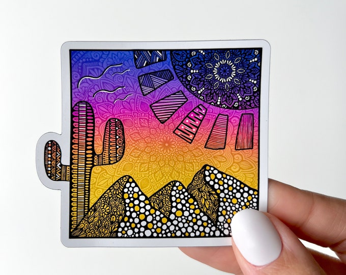 Zen Mandala Mountain Magnet - Etsy