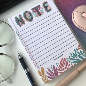 Plant Notepad Mandala Note Pad - Etsy