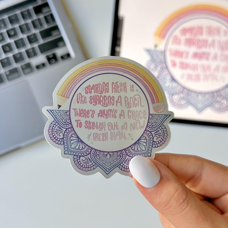 Start Fresh Mandala Sticker - Etsy