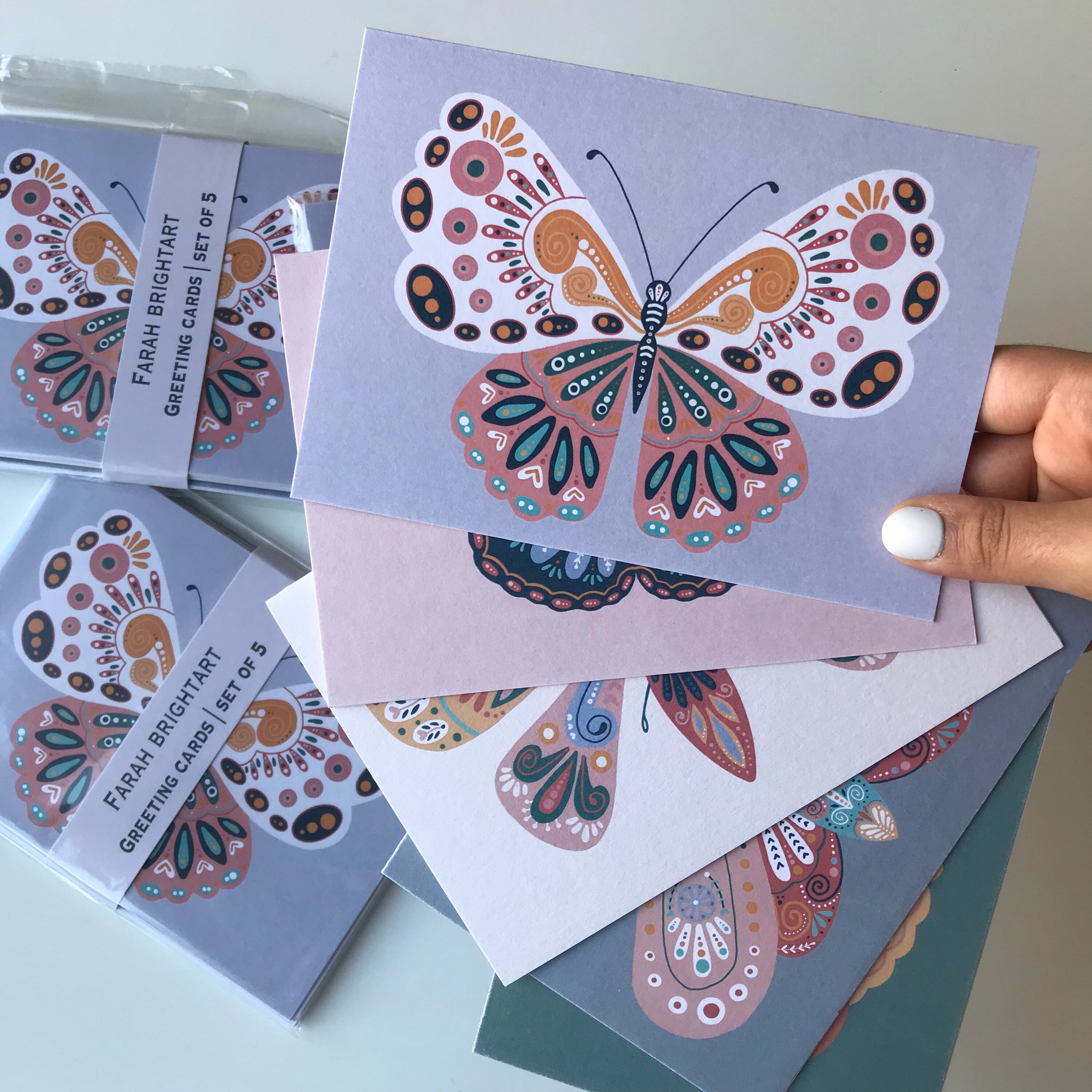 Moth greeting card set of 5 | Etsy