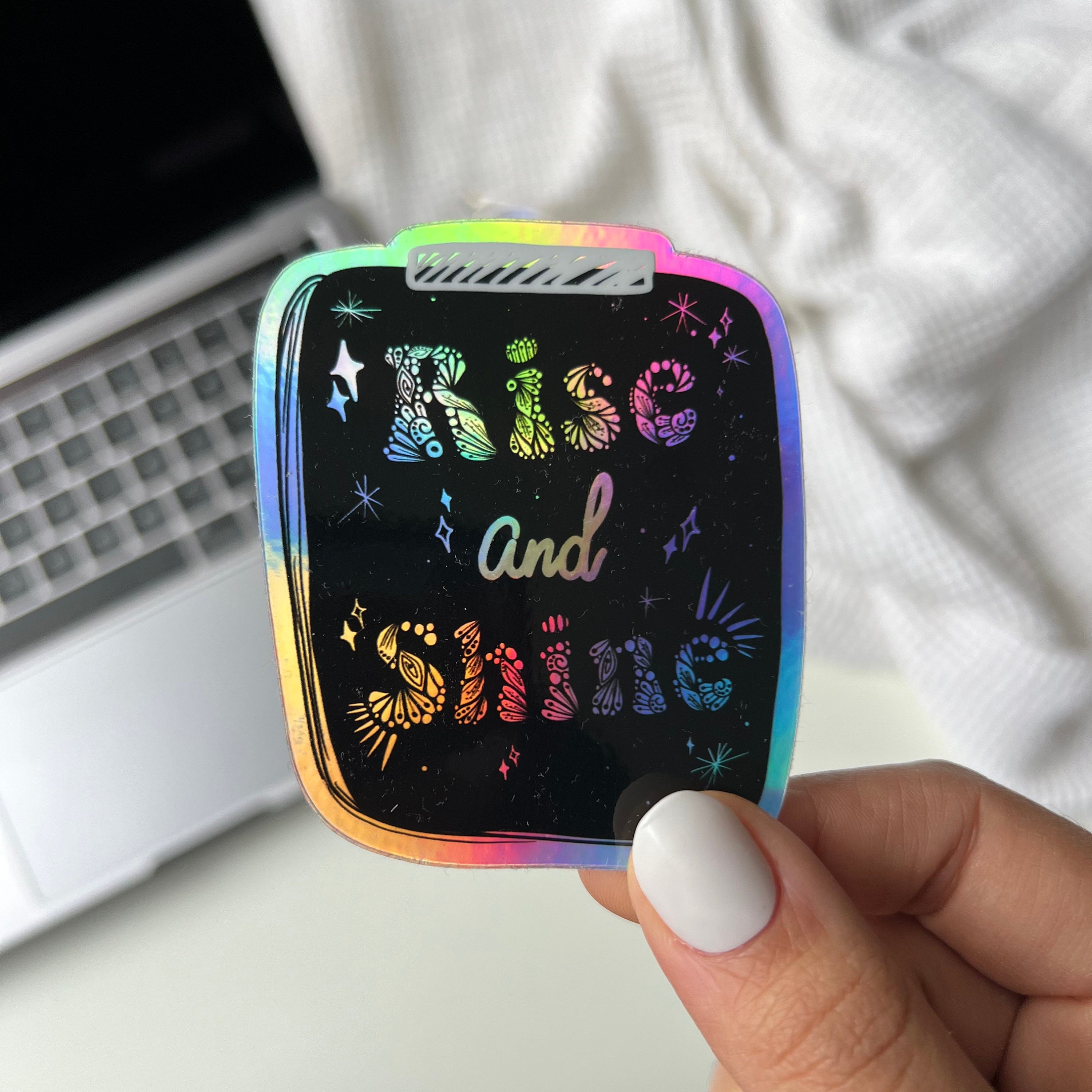 Rise and Shine Zentangle Holographic Sticker Waterproof - Etsy
