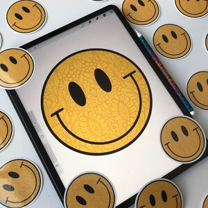 Zentangle Smile Waterproof Sticker - Etsy