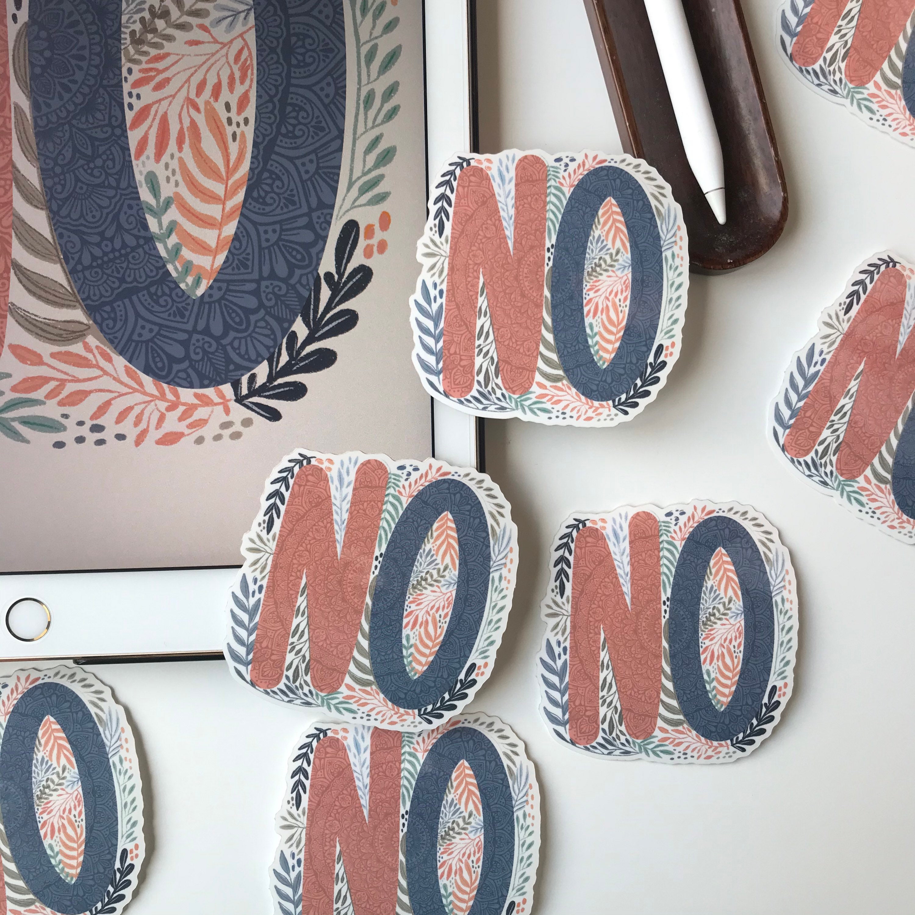 NO mandala waterproof sticker no stickers | Etsy