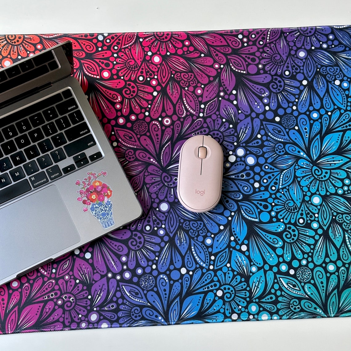 Rainbow Zentangle Desk Pad - Colorfull Desk Pads - Etsy