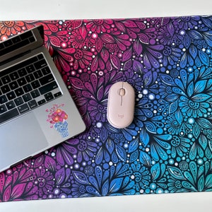 Rainbow Zentangle Desk Pad Colorfull Desk Pads - Etsy