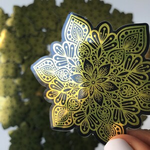 Golden Mandala Waterproof Sticker - Etsy