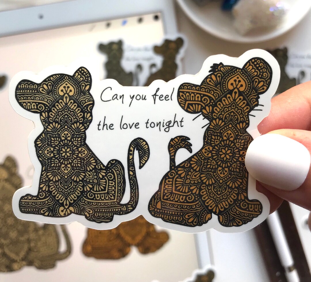 Zentangle Simba and Nala Vinyl Stickers - Disney Sticker - Lion King ...