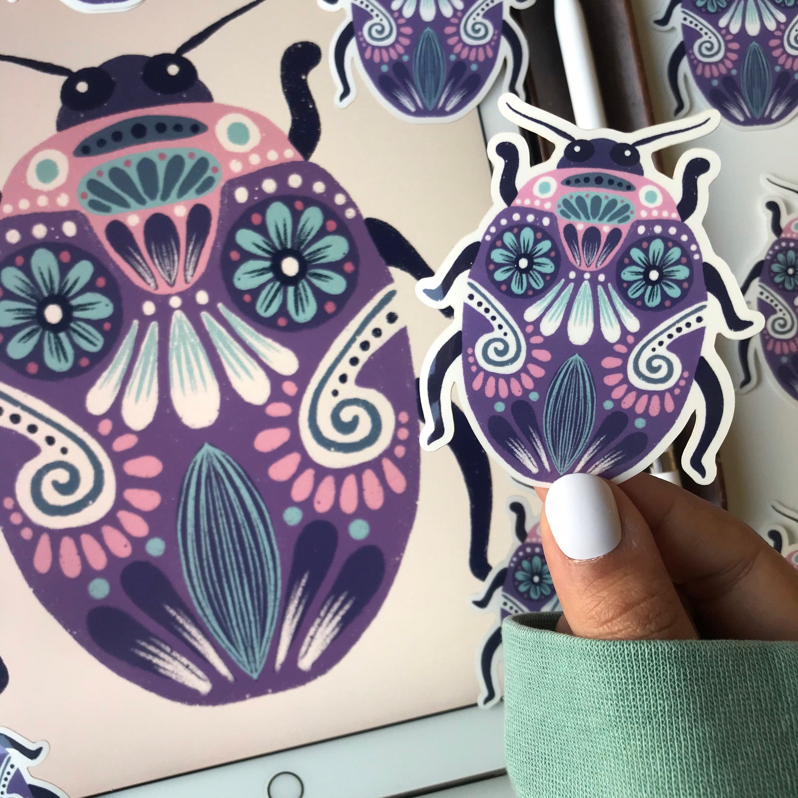 Bug Illustration Waterproof Stickers Bug Stickers - Etsy