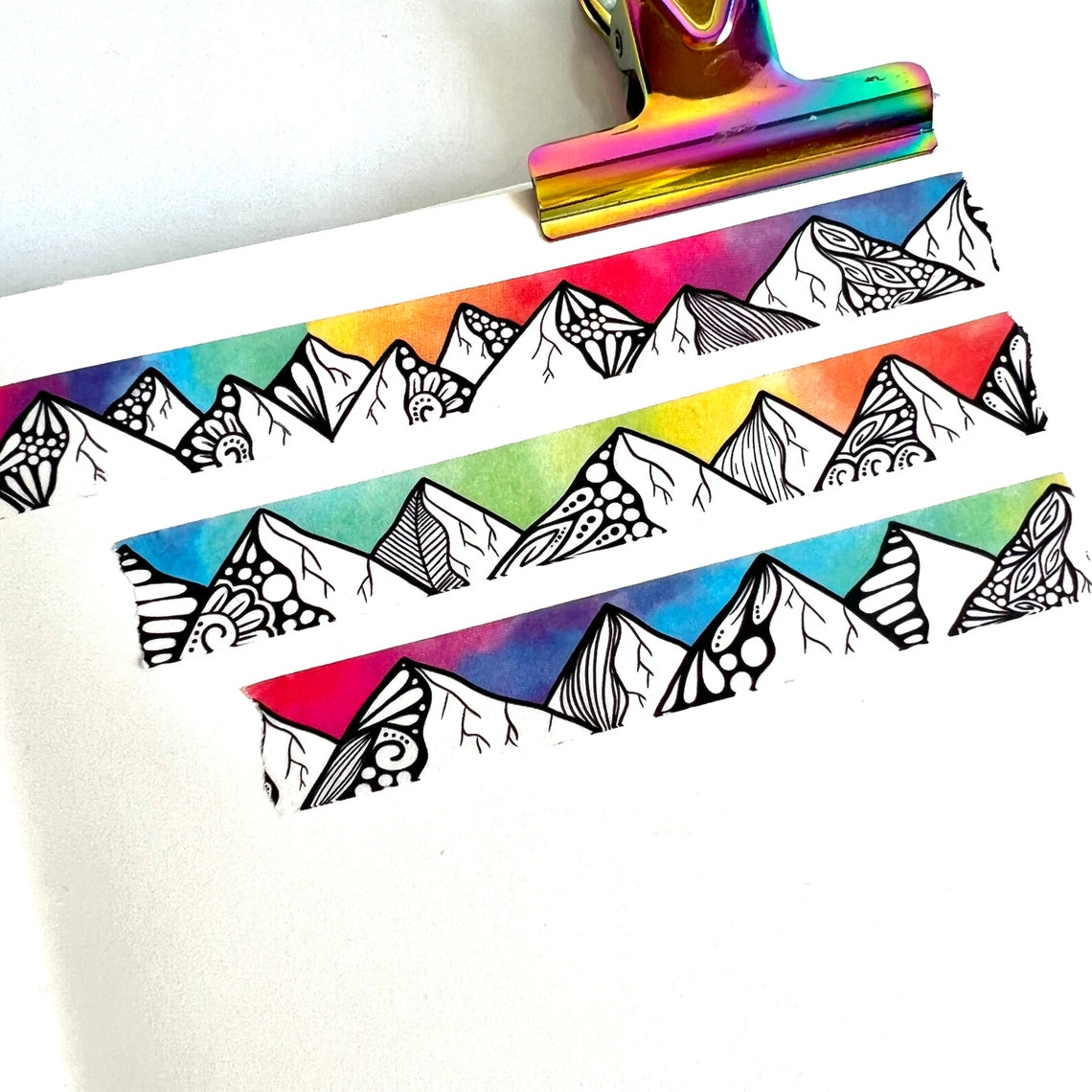 Zentangle Mountain Rainbow 10mm Washi Tape | Etsy