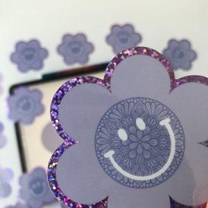 Flower Smile Sticker - Mandala Smile Sticker - Waterproof Sticker - Etsy