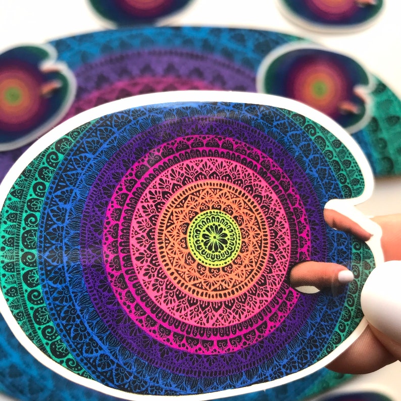Mandala Palette Vinyl Stickers - Realistic Stickers - Waterproof ...