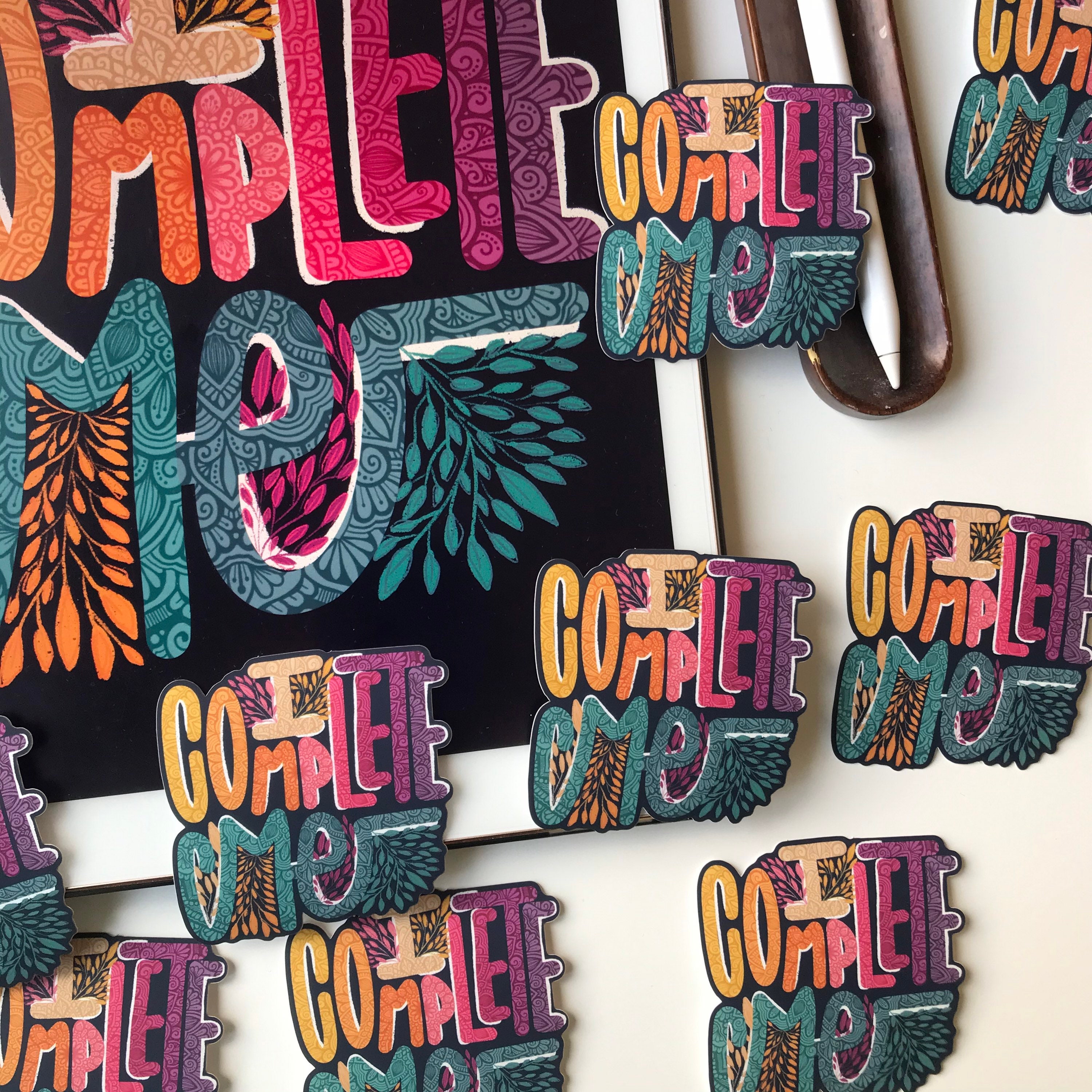 I complete me mandala Matte waterproof stickers | Etsy