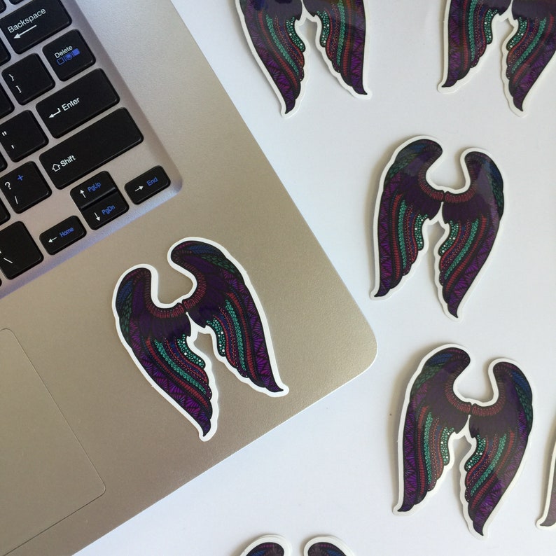 Zentangle Wings Sticker Wings Sticker Zentangle Sticker | Etsy