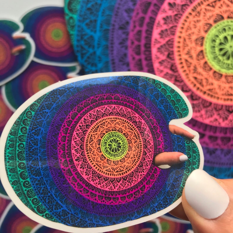 Mandala Palette Vinyl Stickers - Realistic Stickers - Waterproof ...