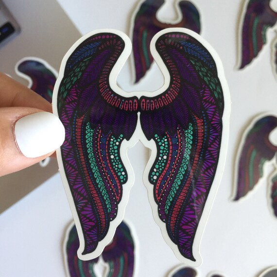 Zentangle Wings Sticker Wings Sticker Zentangle Sticker | Etsy