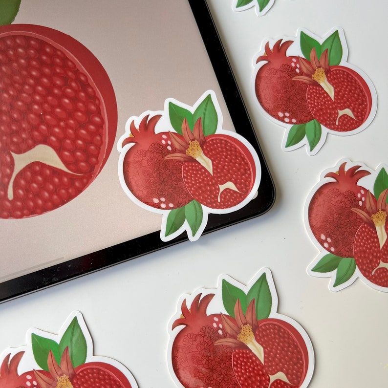 Pomegranate Zentangle Sticker - Waterproof Stickers - Etsy