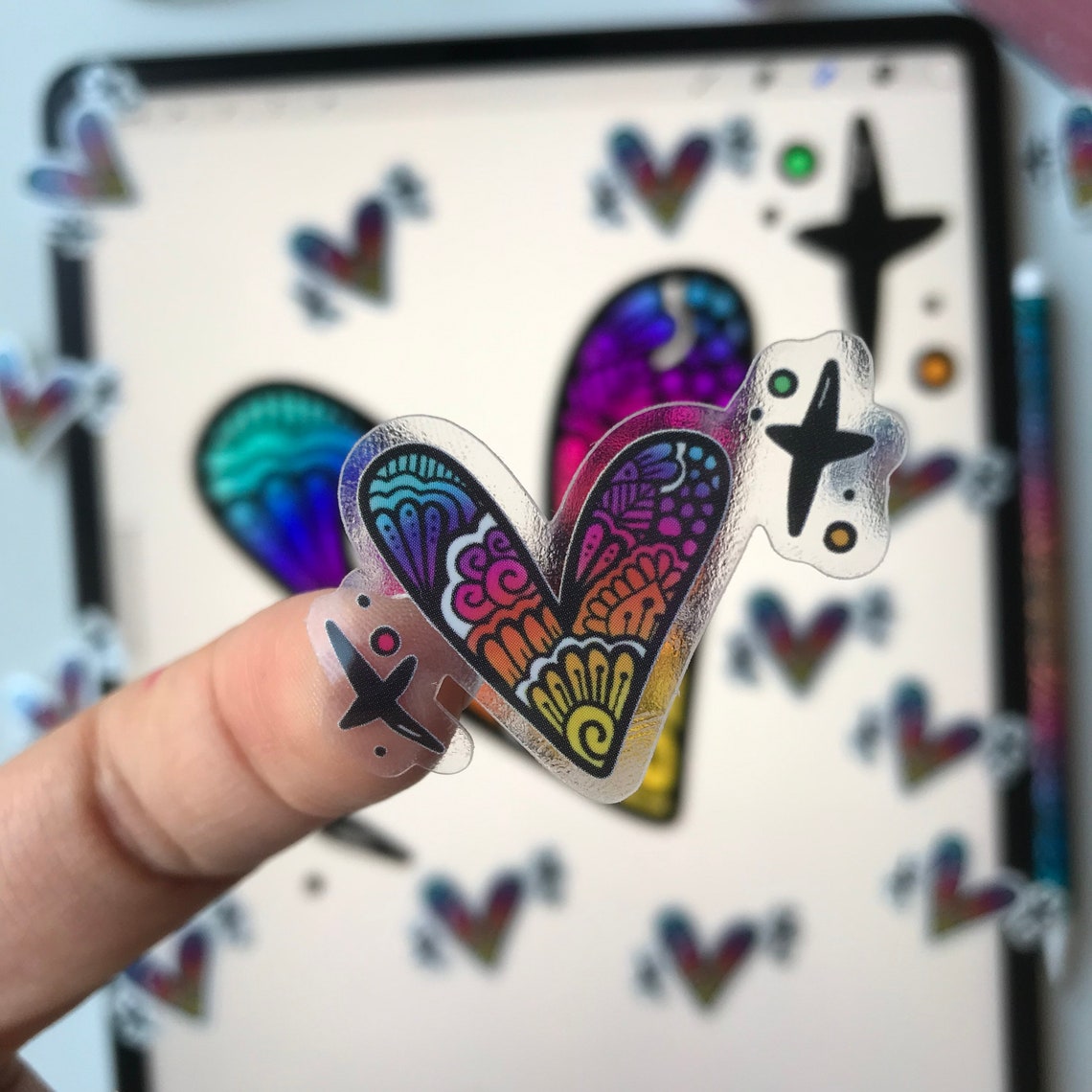 Mini Mandala Transparent Stickers - Etsy