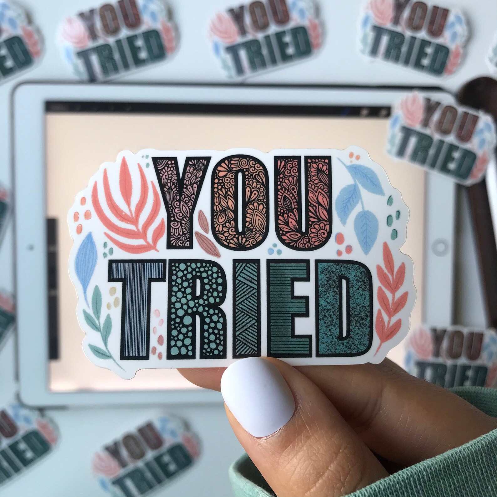 You Tried Zentangle Stickers Waterproof Stickers Zentangle - Etsy