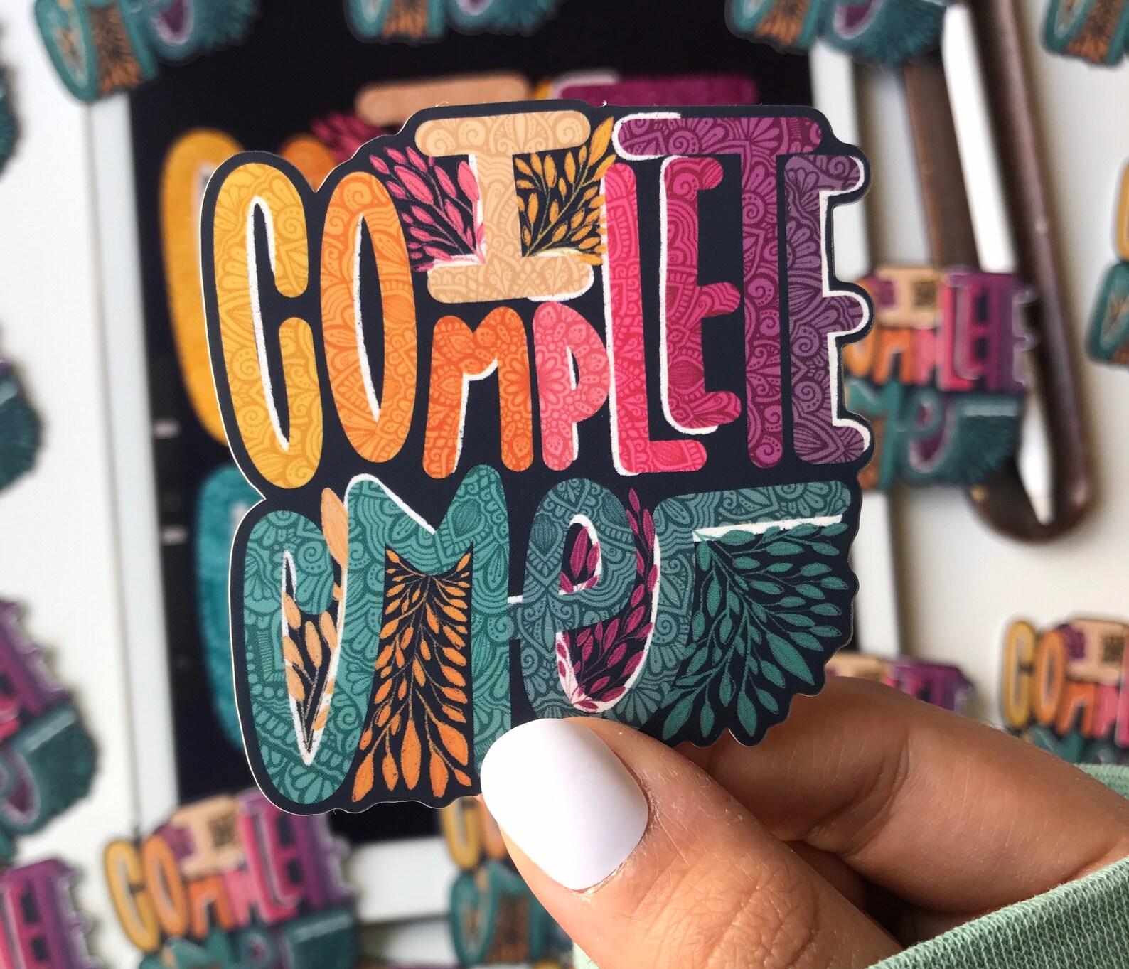 I complete me mandala Matte waterproof stickers | Etsy