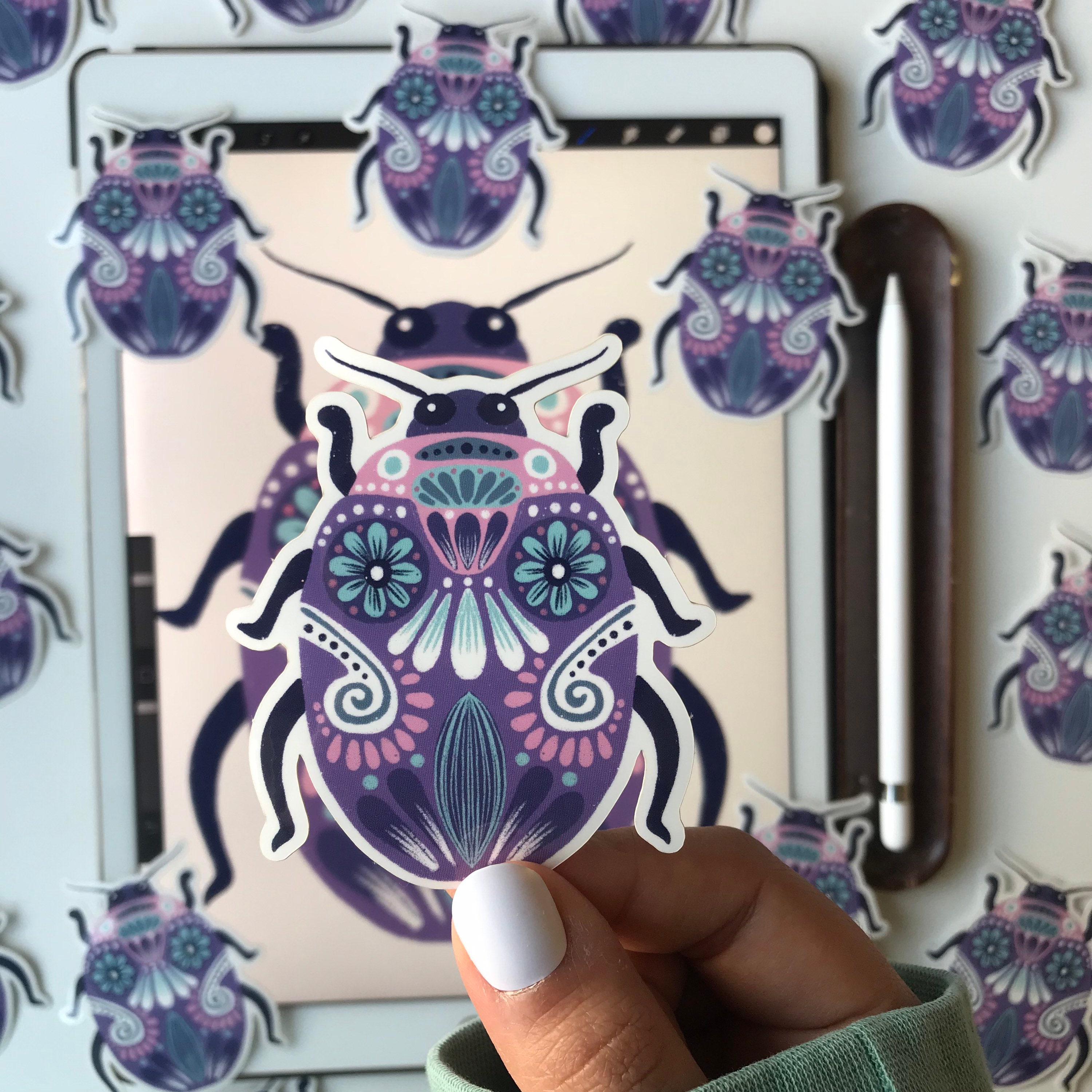 Bug Illustration Waterproof Stickers Bug Stickers - Etsy