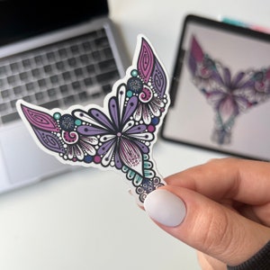 Tail Zentangle Sticker - Waterproof Sticker - Cute Sticker - Etsy