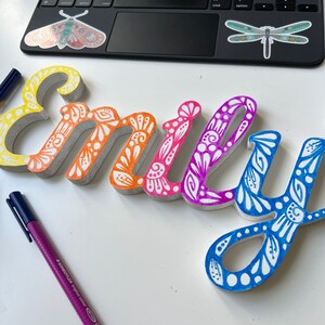 Zentangle Emily Wooden Letter - Etsy