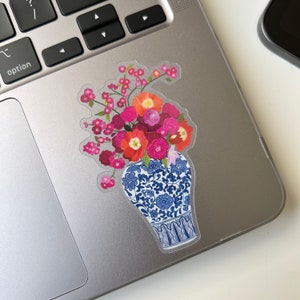 Flower in Vase Waterproof Sticker - Etsy