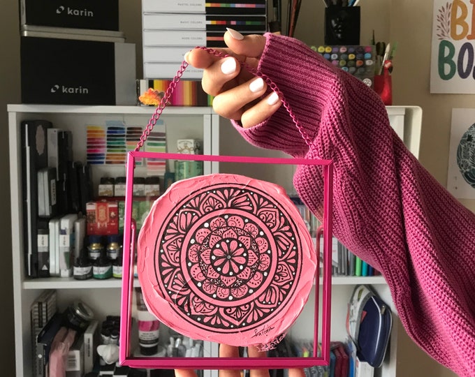 Mandala Acrylic Frame Hand Drawn _ Wall Decor - Etsy
