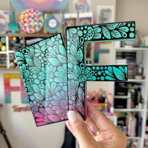 Zentangle F Letter and a Coaster - Etsy
