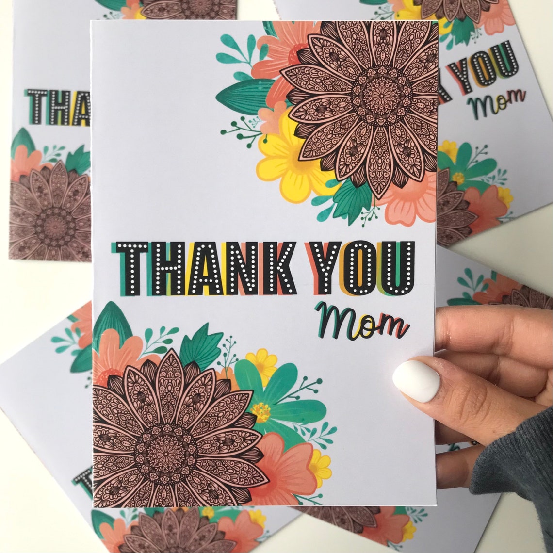 Thank You Mom Card Mothers Day Card-greeting Mothers Day - Etsy