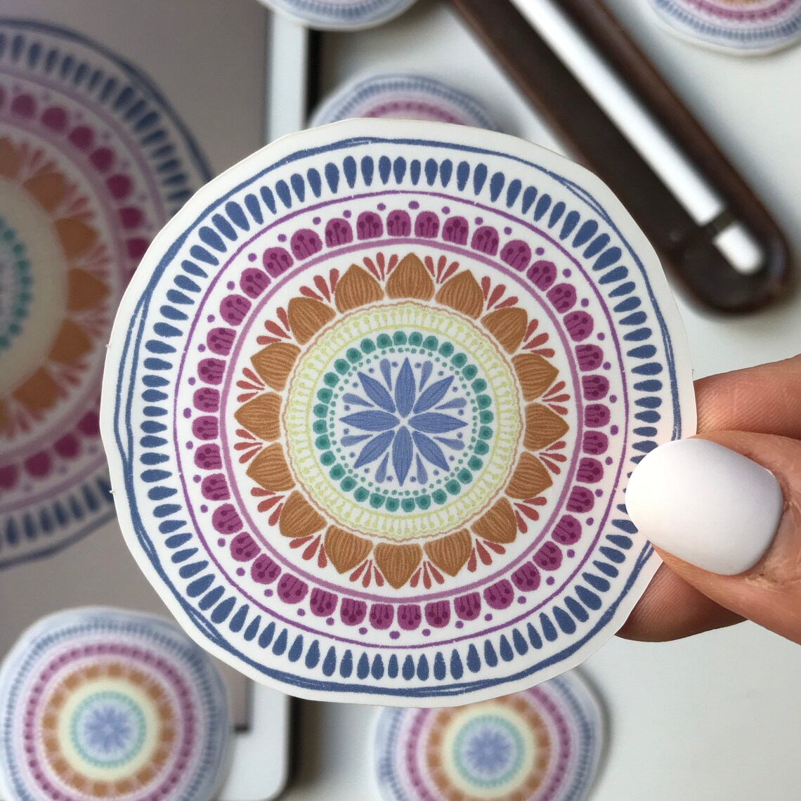 Abstract Mandala Waterproof Sticker - Etsy