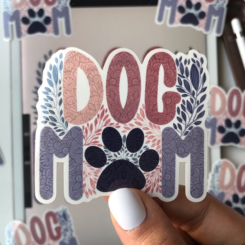 Dog Mom Mandala Stickers Dog Mom Waterproof Stickers - Etsy