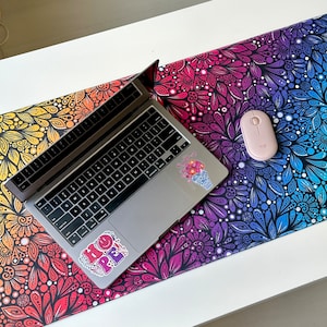 Rainbow Zentangle Desk Pad Colorfull Desk Pads - Etsy