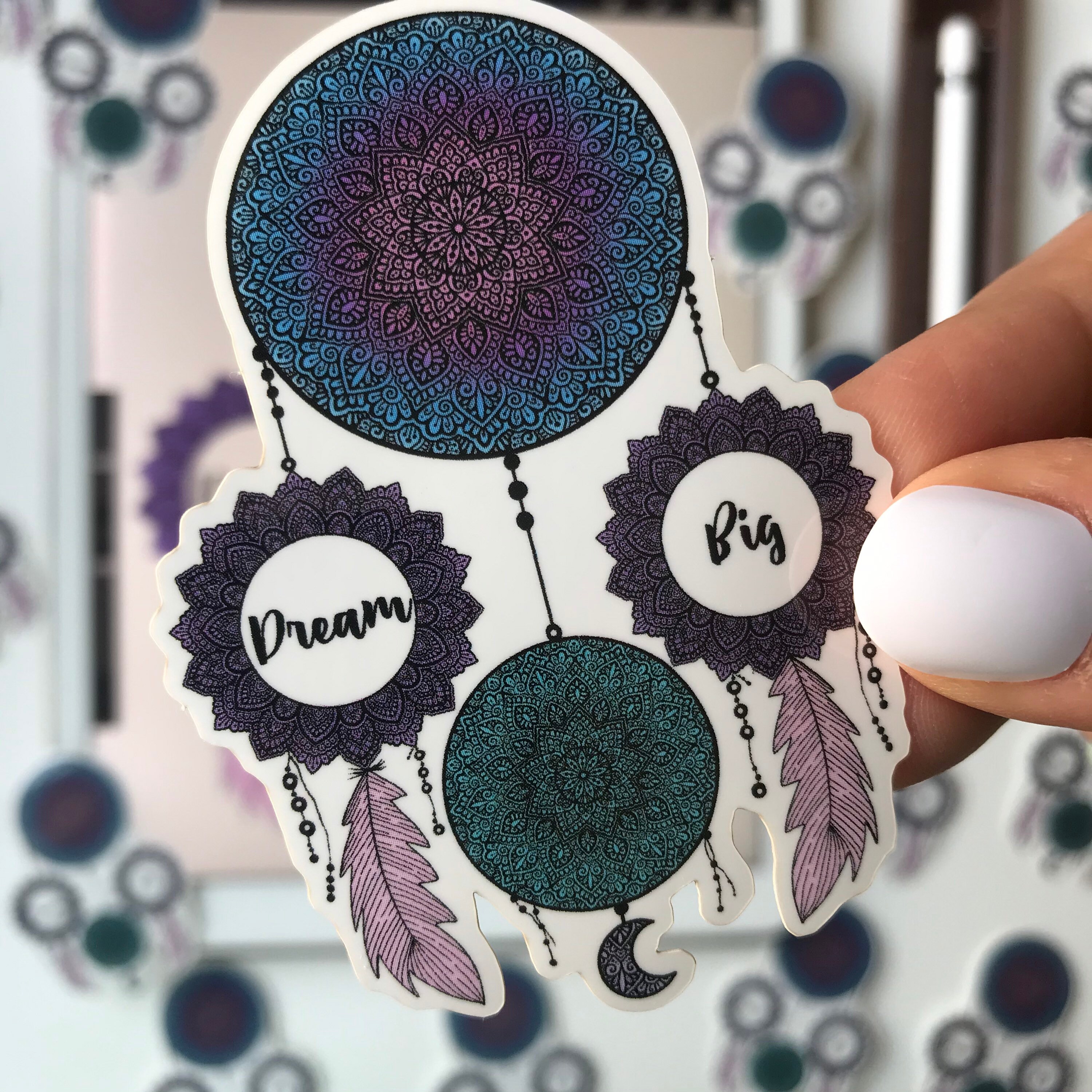 Dream Catcher Mandala Sticker- Dream Catcher Stickers- Water Stickers ...