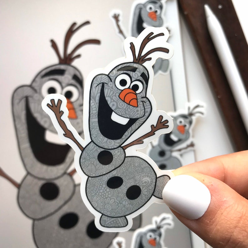 Zentangle Olaf Stickers- Frozen Stickers - Disney Stickers - Waterproof ...