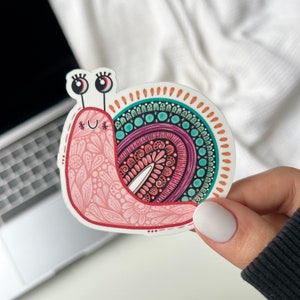 Cute Snail Zentangle Stickers - Waterproof Stickers - Etsy