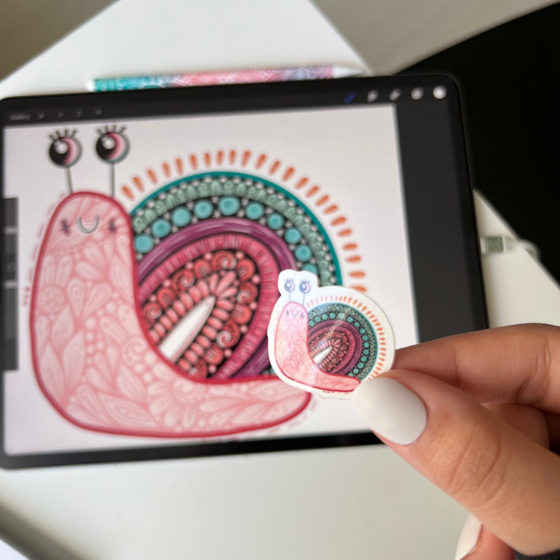 Mini Snail Zentangle Sticker - Waterproof Vinyl Decal - Etsy