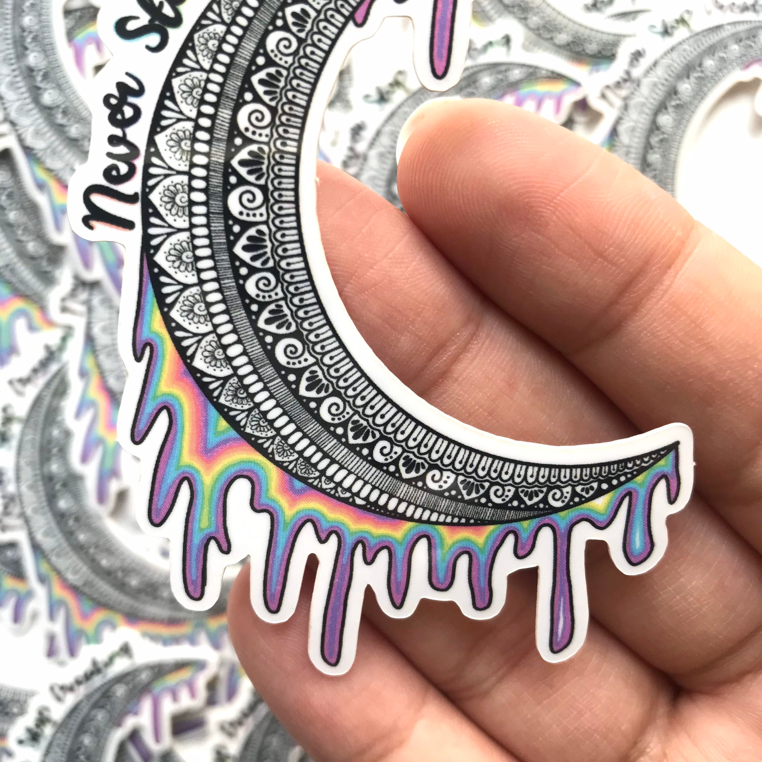 Never Stop Creating Zentangle Moon Sticker Moon Sticker | Etsy
